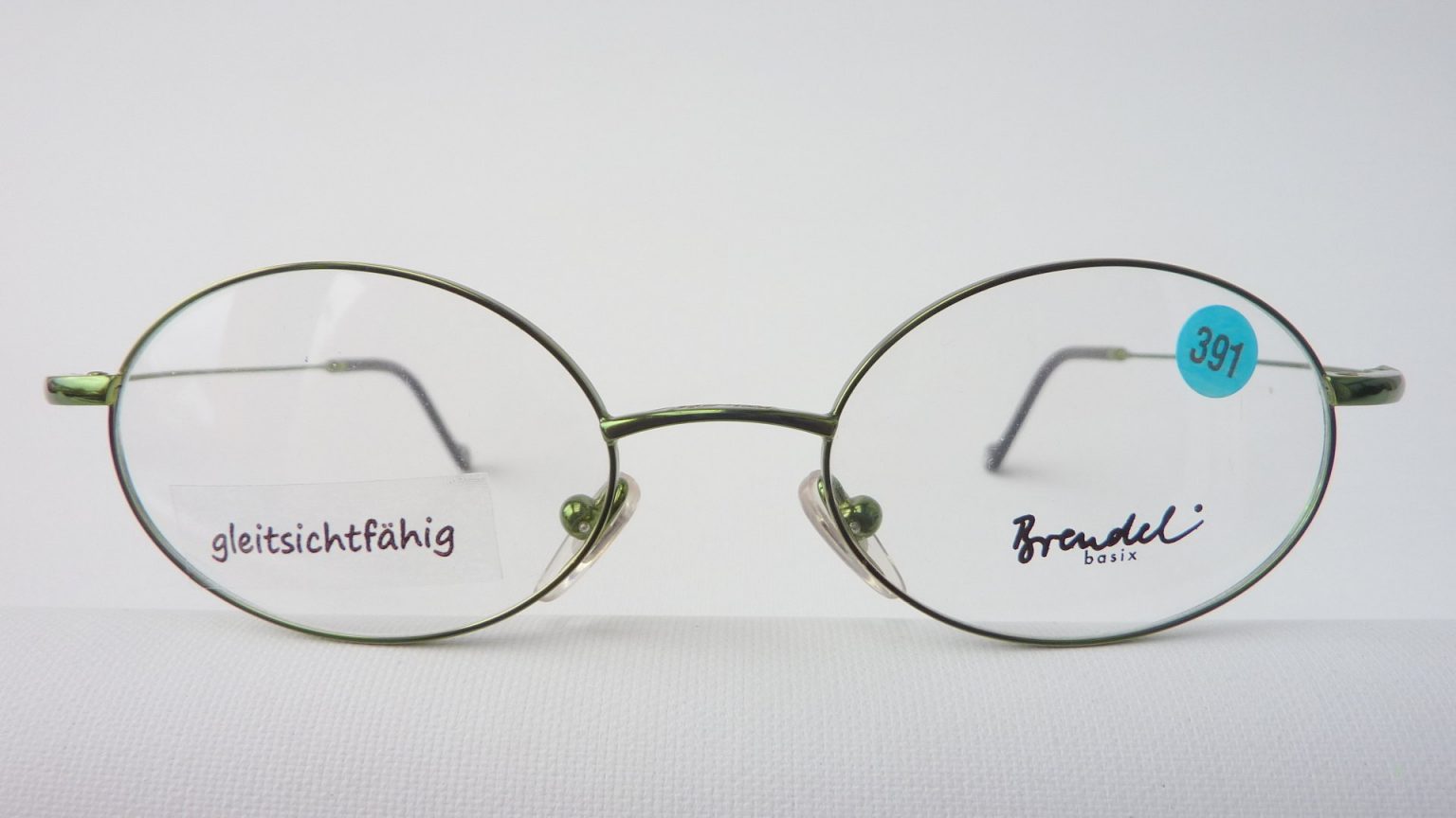 Grüne runde Brille Metallgestell mit ovaler Form dünner Rahmen ...